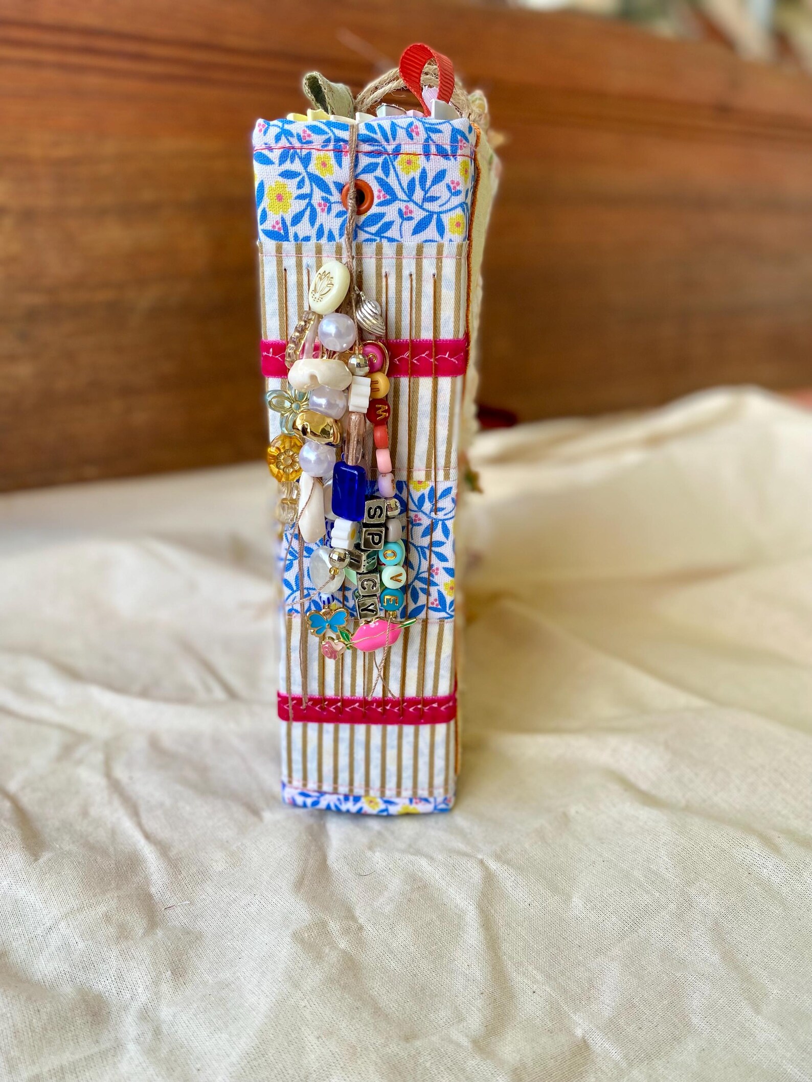 Handmade Junk Journal – Vintage Ruffle & Starfish Charm, Fabric ...