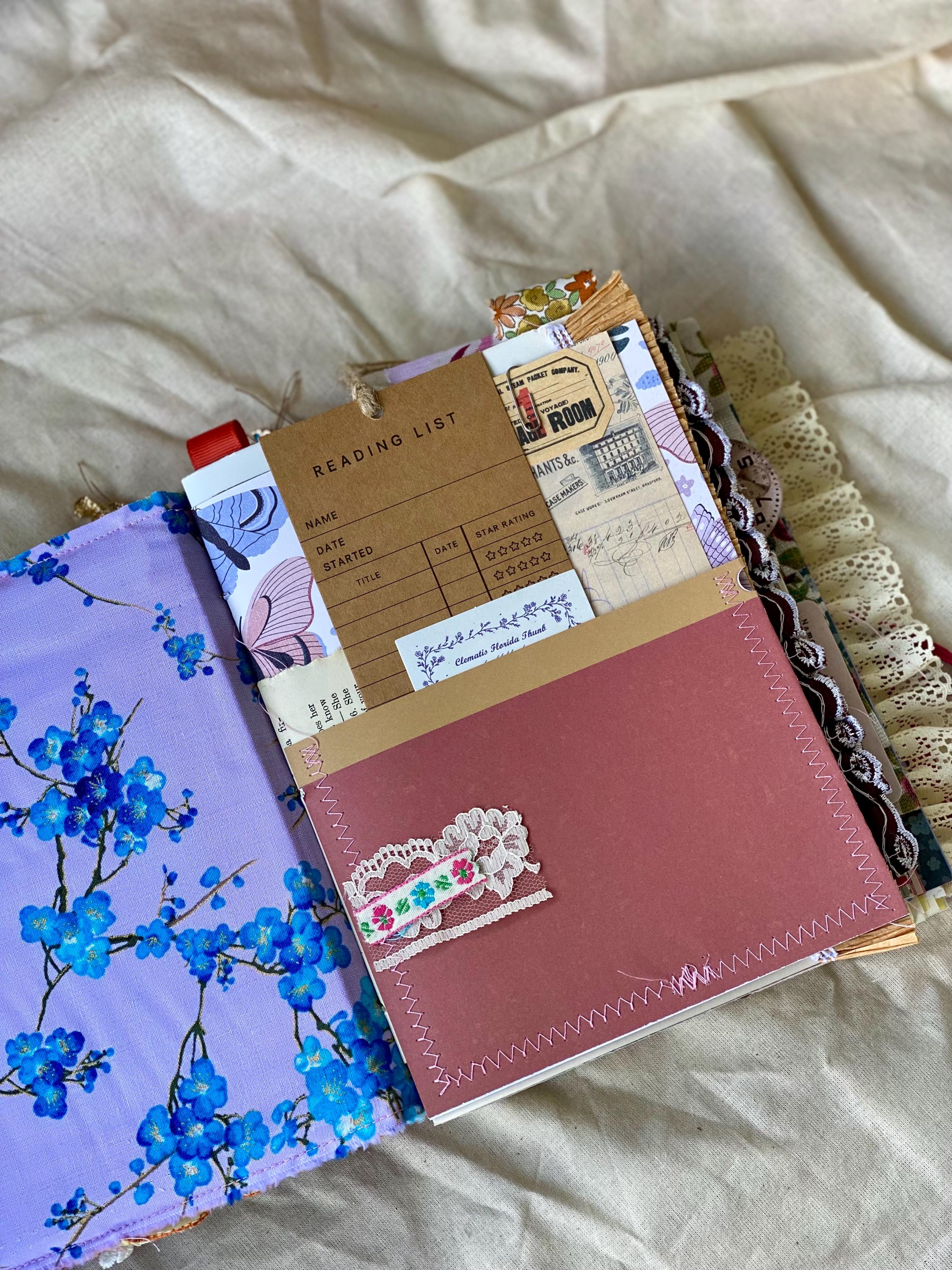 Handmade Junk Journal – Vintage Ruffle & Starfish Charm, Fabric ...