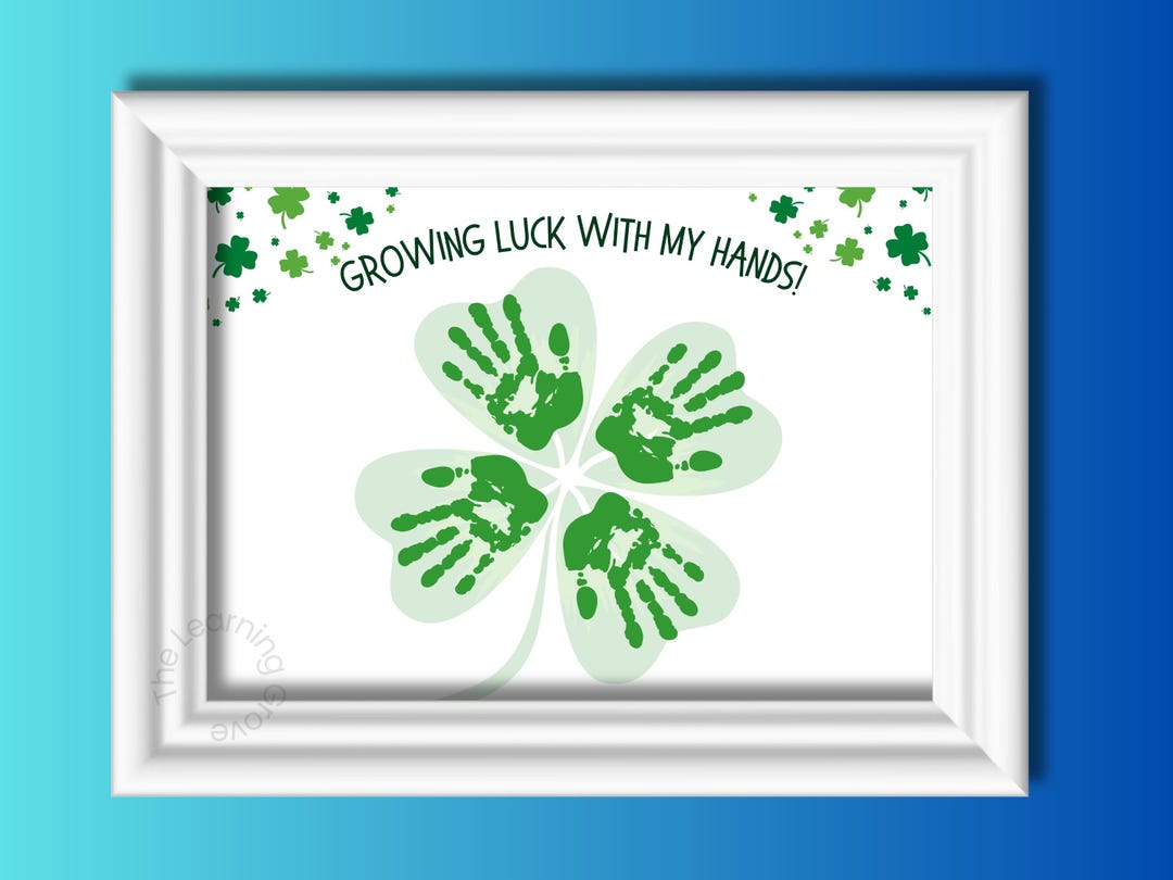 Clover Shamrock Handprint St Patricks Day Craft Art Keepsake| DIY ...