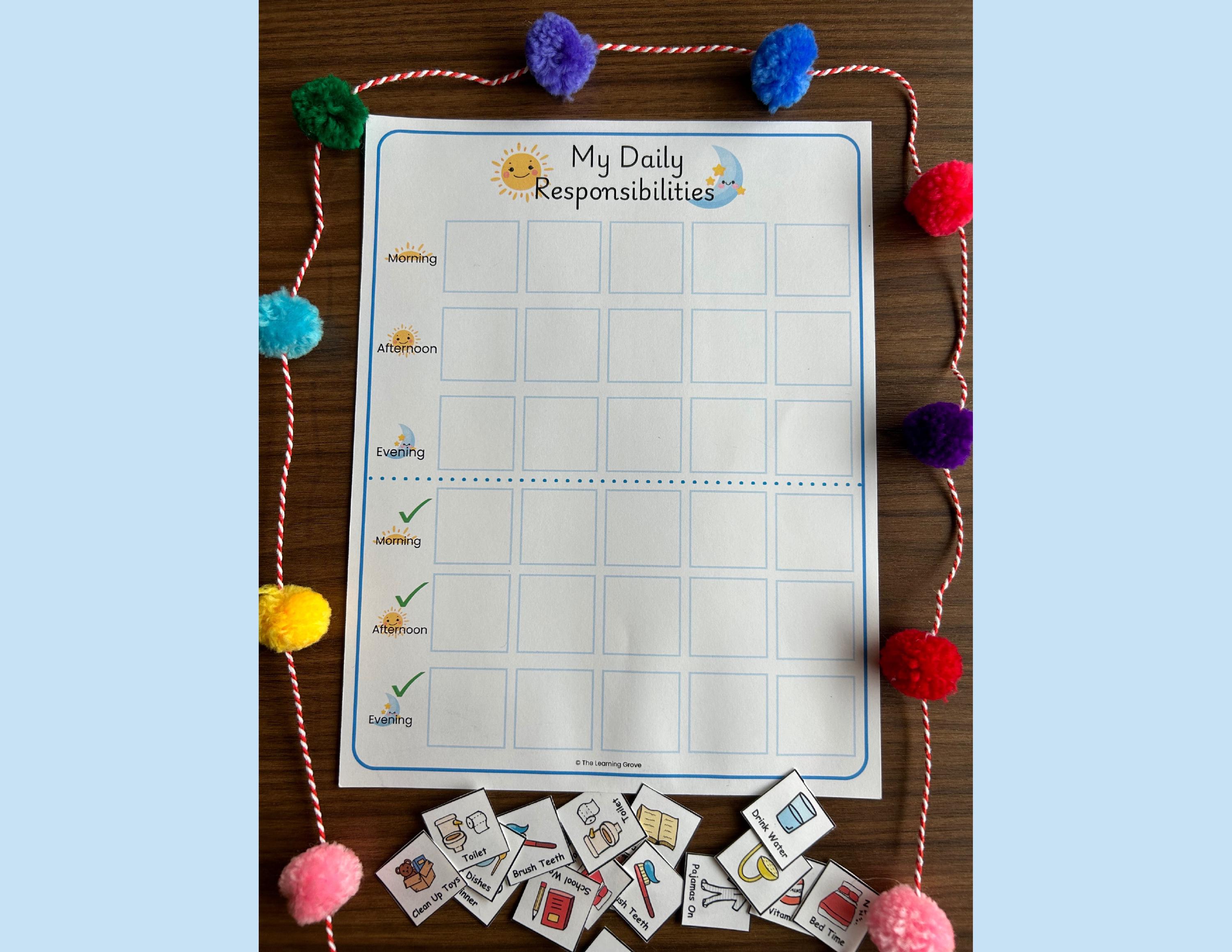 Daily Responsibilities Chore Chart Kids, Morning, Afternoon, Evening ...