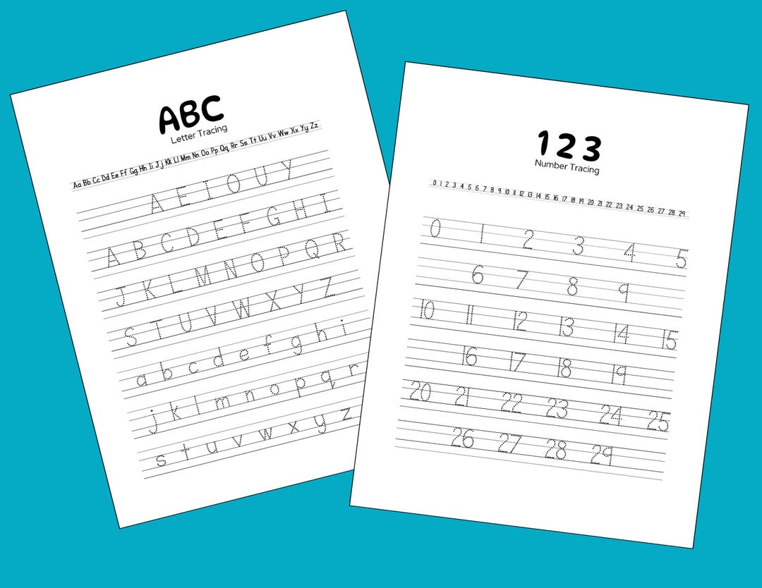 Minimalist Alphabet & Number Tracing Worksheets| All Caps, Lowercase ...