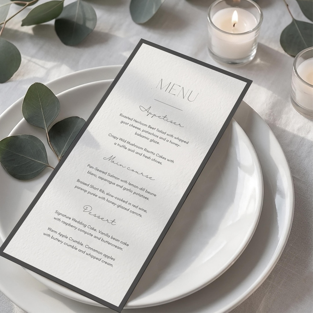 Wedding DL Menu Templates. Printable Rack Card Design. Editable Canva ...