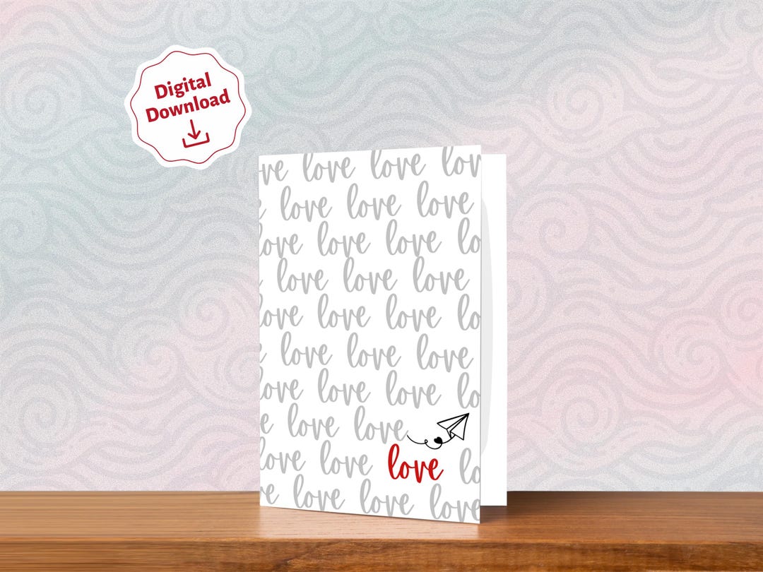 Printable Valentine’s Day Card, Folded Valentine's Card, Personal ...