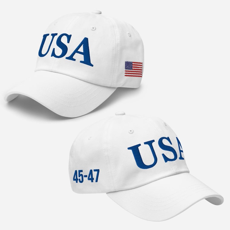 White Usa Hat 45 47 - Etsy