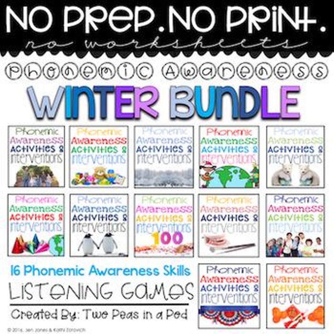 Phonemic Awareness Activities and Interventions - Winter Bundle - Etsy