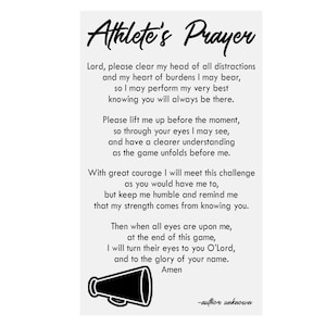 Cheer Bag Tags Printable 4 to a Page, Cheer Prayer Athlete Prayer ...
