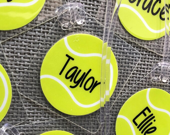 Tennis Bag Tag Tennis Party Favor Tennis Gift Tag Tennis - Etsy