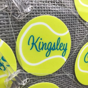 Tennis Bag Tag | Tennis Name Tag | Kids Bag Tag | Tennis Party Favor ...