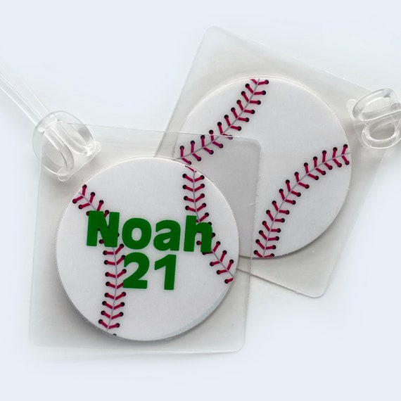 Baseball Bag Tag Baseball Name Tag Baseball Party Favor | Etsy