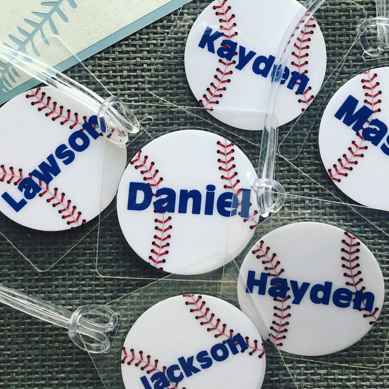 Baseball Name Tag, Baseball Bag Tag, Baseball Party Favor, Baseball ...