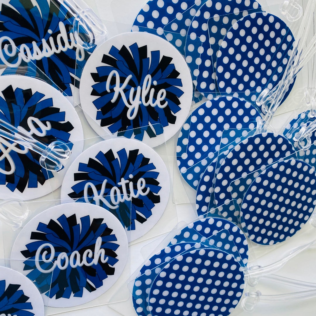 Personalized Cheerleading Bag Tag, Pom Pom Team Name Tags, Dance Team ...