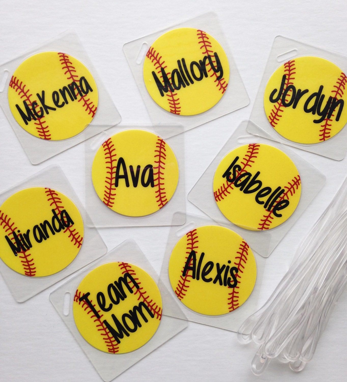 Softball Team Bag Tags Softball Gifts Team Orders of 8 - Etsy