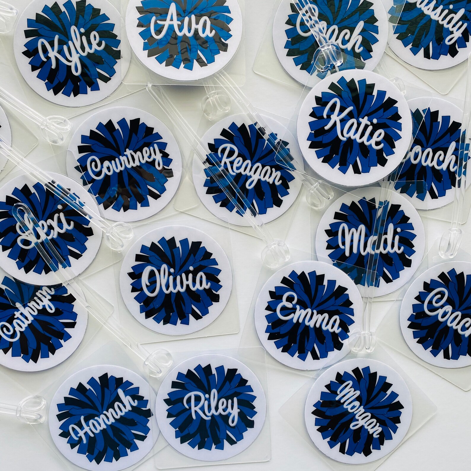 Cheerleading Bag Tags | Pom Pom Tag | Dance Team Tags | Cheerleader ...