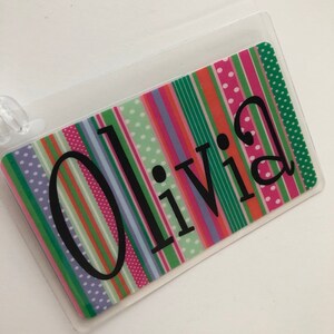 Luggage Tag, Bag Tag, Ribbon Bag Tag - Etsy