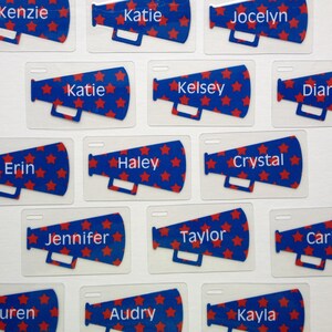 Cheerleading Megaphone Bag Tag Gift Tags Quantity 15-40 Tags ONLY for ...