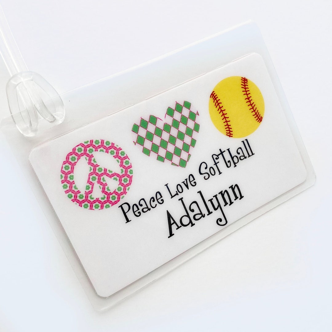Softball Bag Tag Softball Party Favor Softball Girl Gift Softball Gift ...