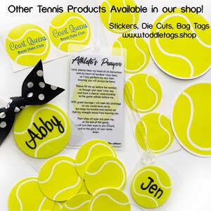 Tennis Bag Tag | Tennis Name Tag | Kids Bag Tag | Tennis Party Favor ...