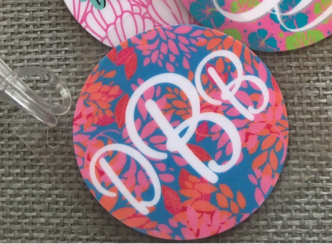 Monogrammed Bag Tag Tropical Bag Tag Gift Tag Luggage Tag - Etsy