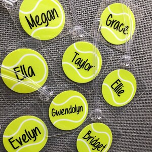 Tennis Bag Tag | Tennis Name Tag | Kids Bag Tag | Tennis Party Favor ...