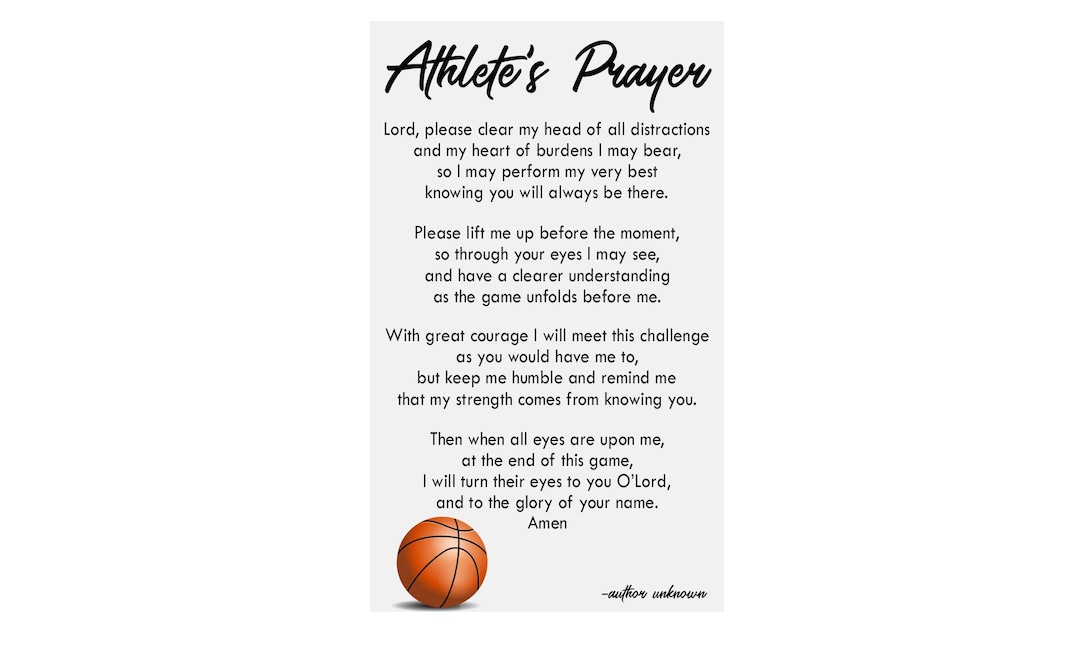 Basketball Bag Tags Printable 4 to a Page, Basketball Prayer Athlete ...