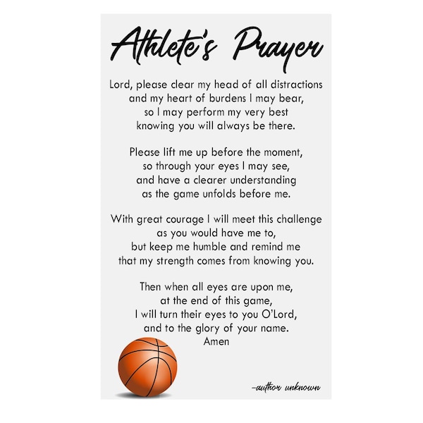 Basketball Prayer - Etsy