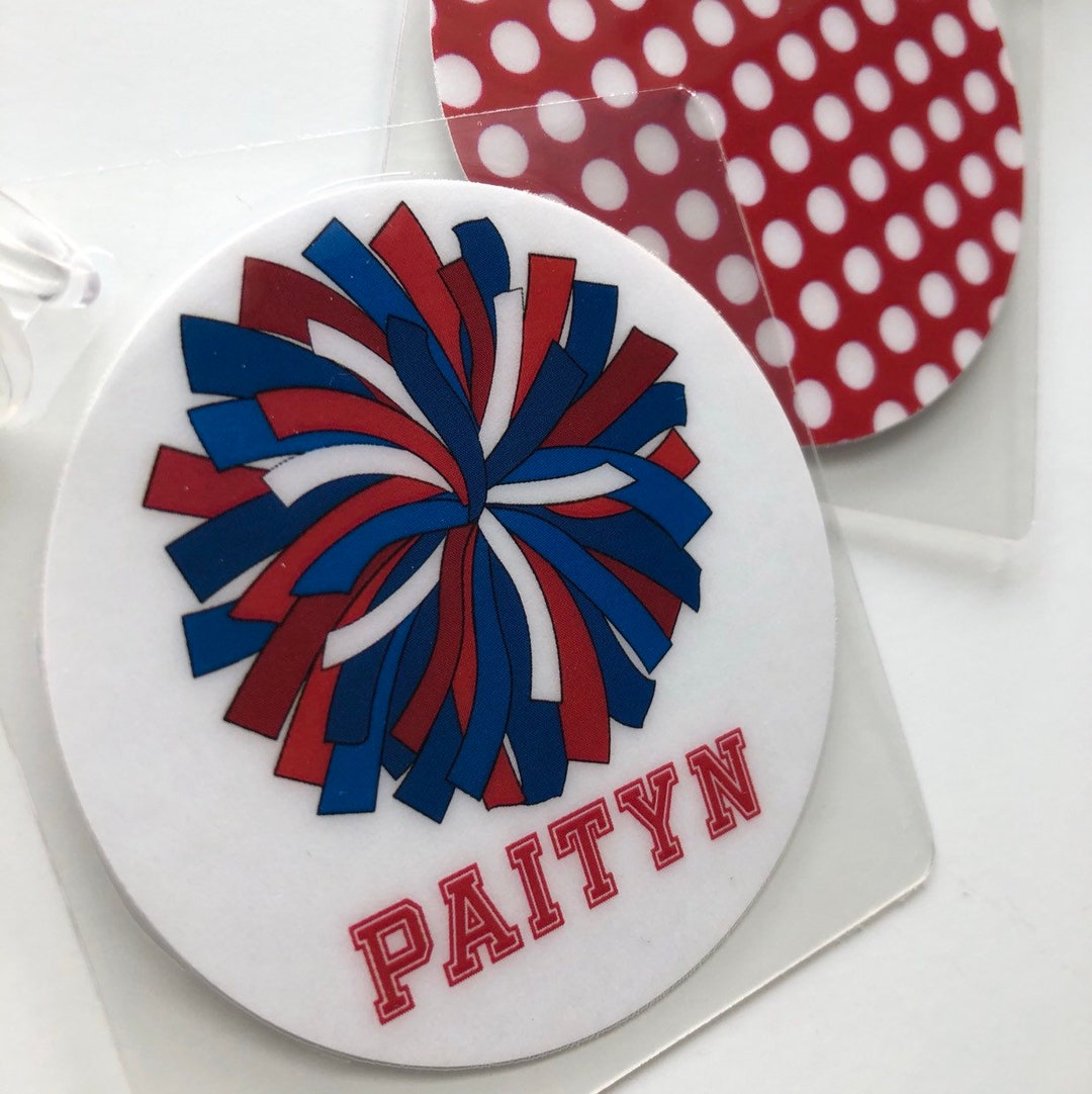 Pom Pom Team Tag Cheer Team Gifts Cheerleading Bag Tags Pom Pom Tag ...