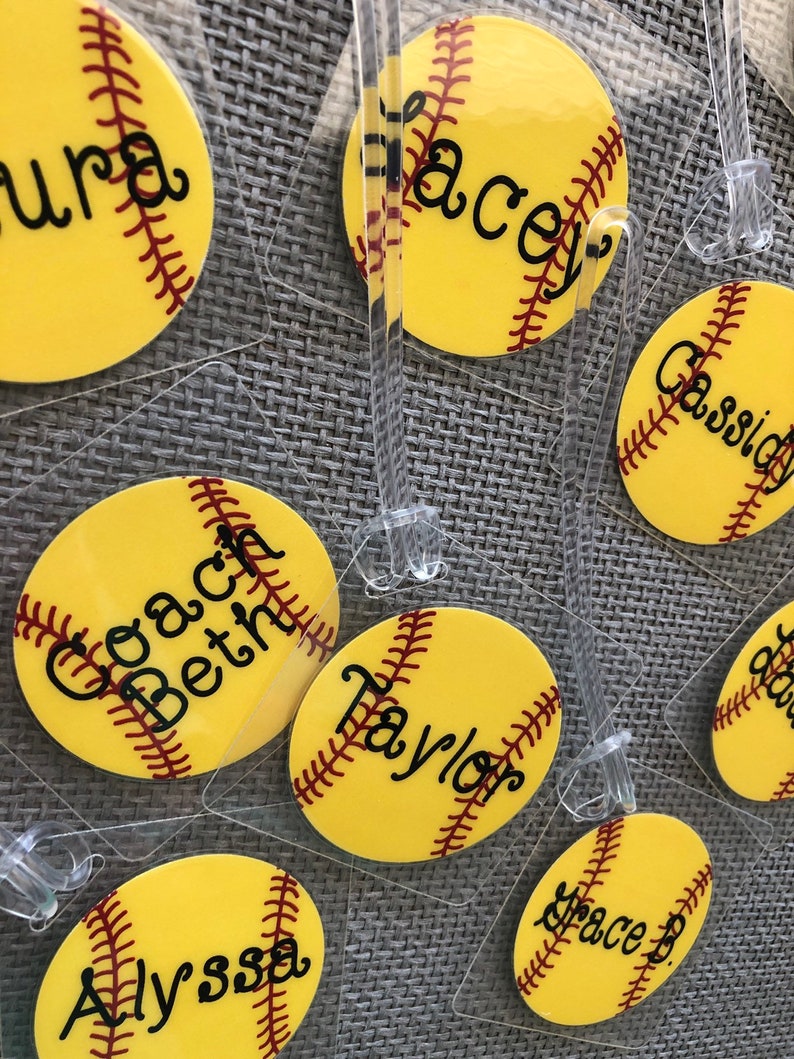Softball Team Bag Tags Softball Gifts Team Orders of 8 - Etsy