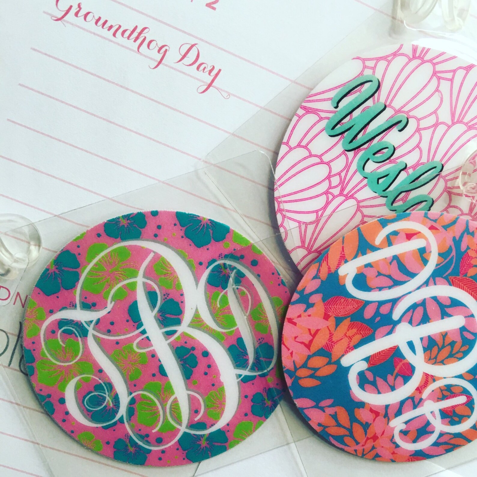 Monogrammed Bag Tag Tropical Bag Tag Gift Tag Luggage Tag - Etsy