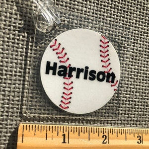 Baseball Name Tag, Baseball Bag Tag, Baseball Party Favor, Baseball ...