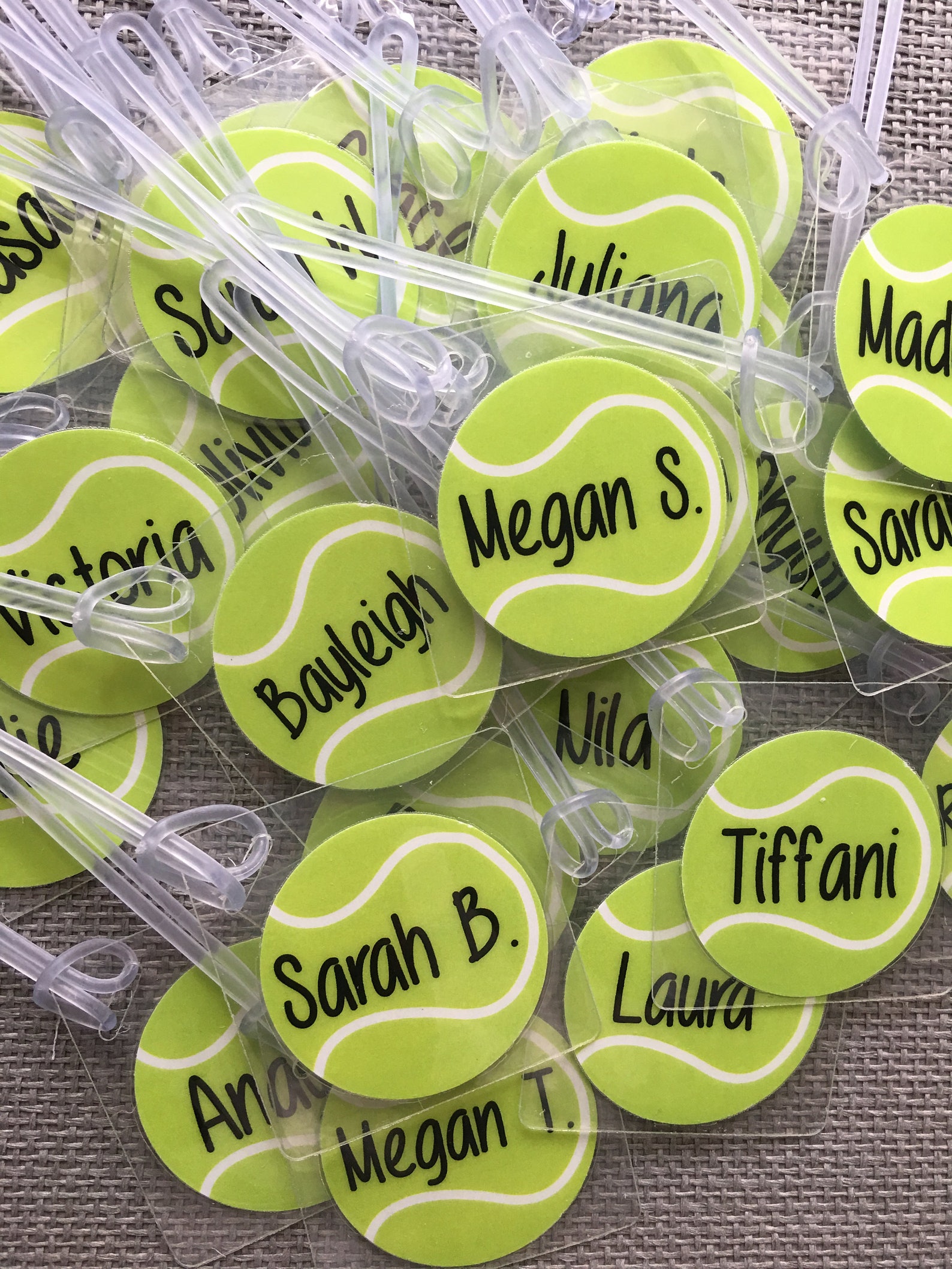 Tennis Bag Tag Tennis Team Tags Bulk Order of 8 - Etsy