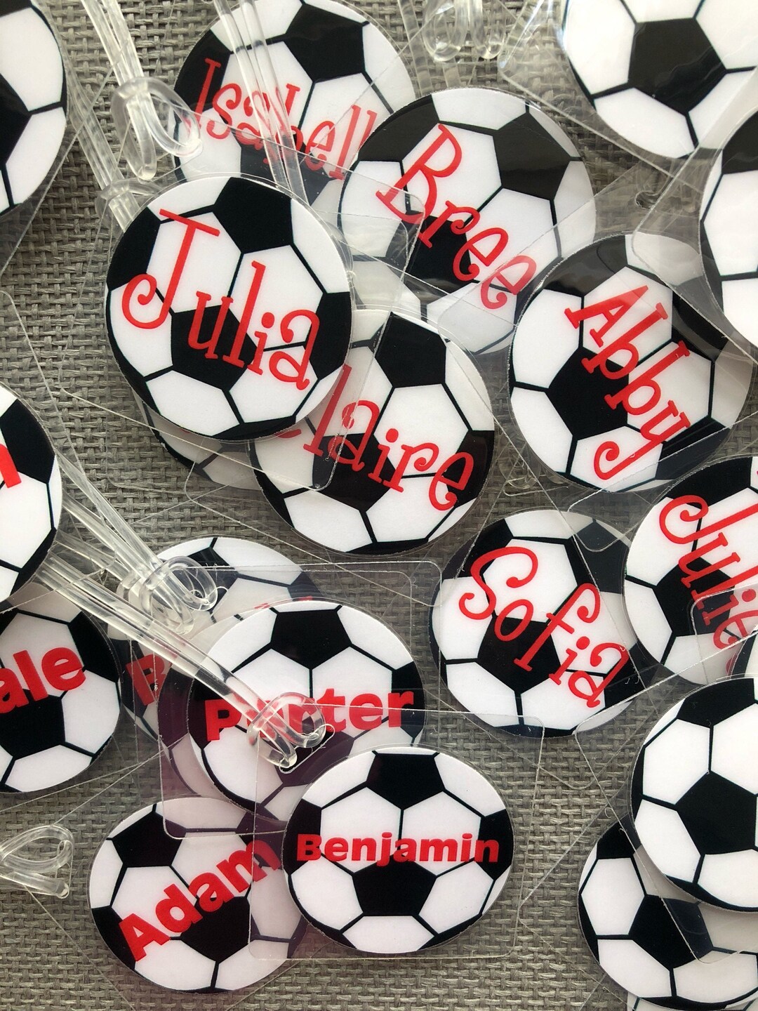 Soccer Team Tags, Soccer Gifts Bulk Orders of 8 - Etsy