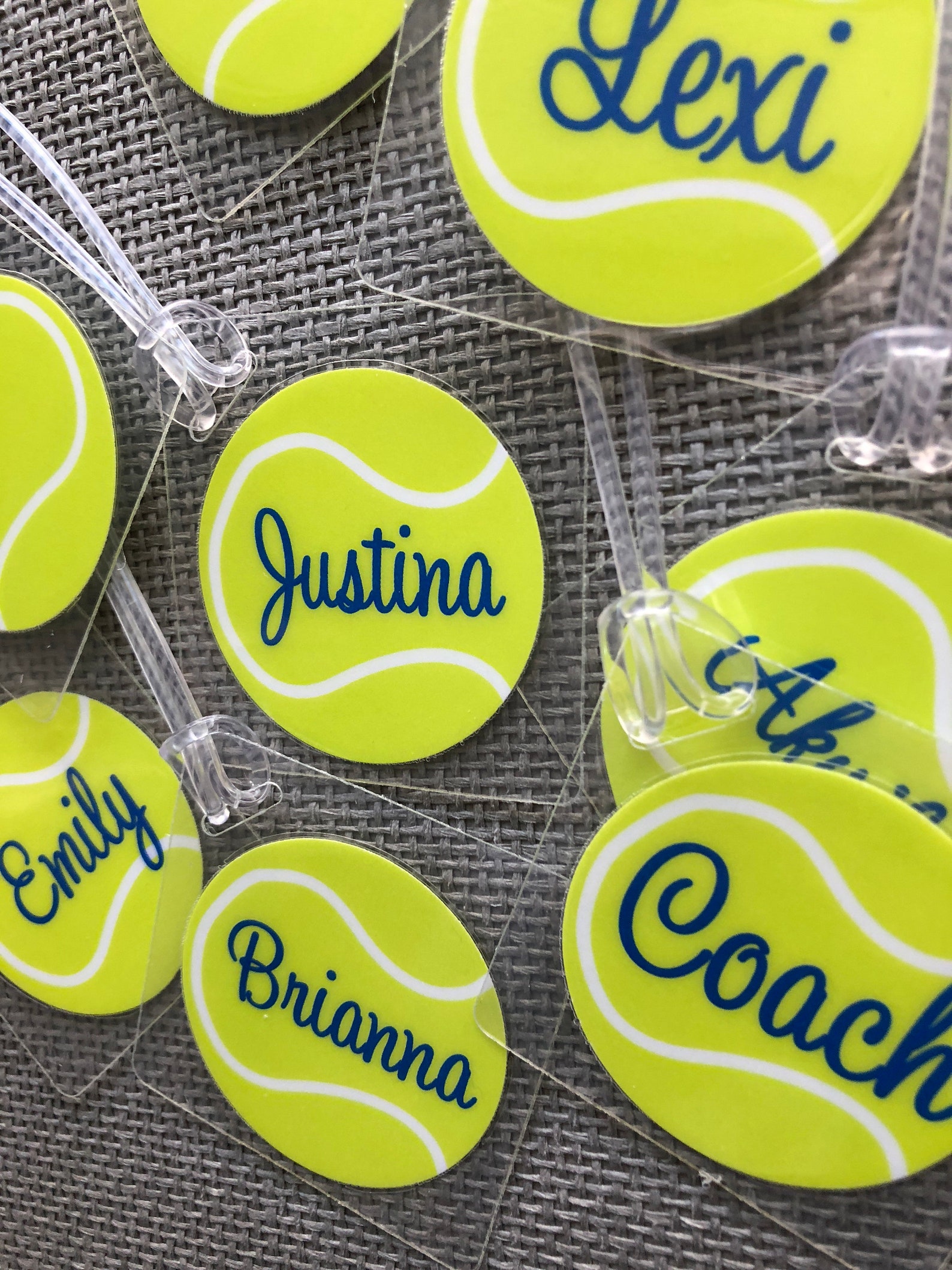 Tennis Bag Tag Tennis Team Tags Bulk Order of 8 - Etsy
