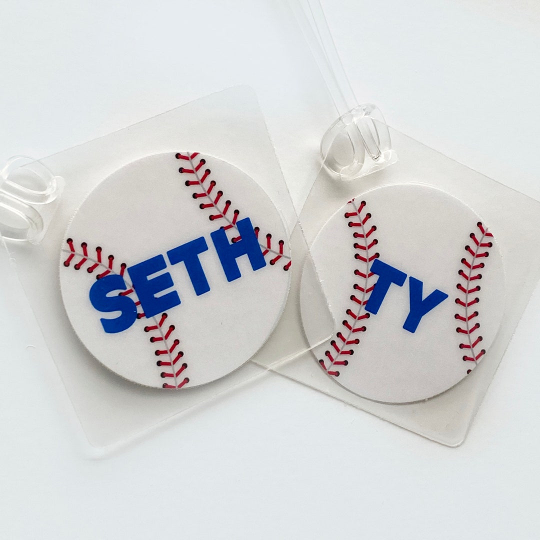 Baseball Name Tag, Baseball Bag Tag, Baseball Party Favor, Baseball ...