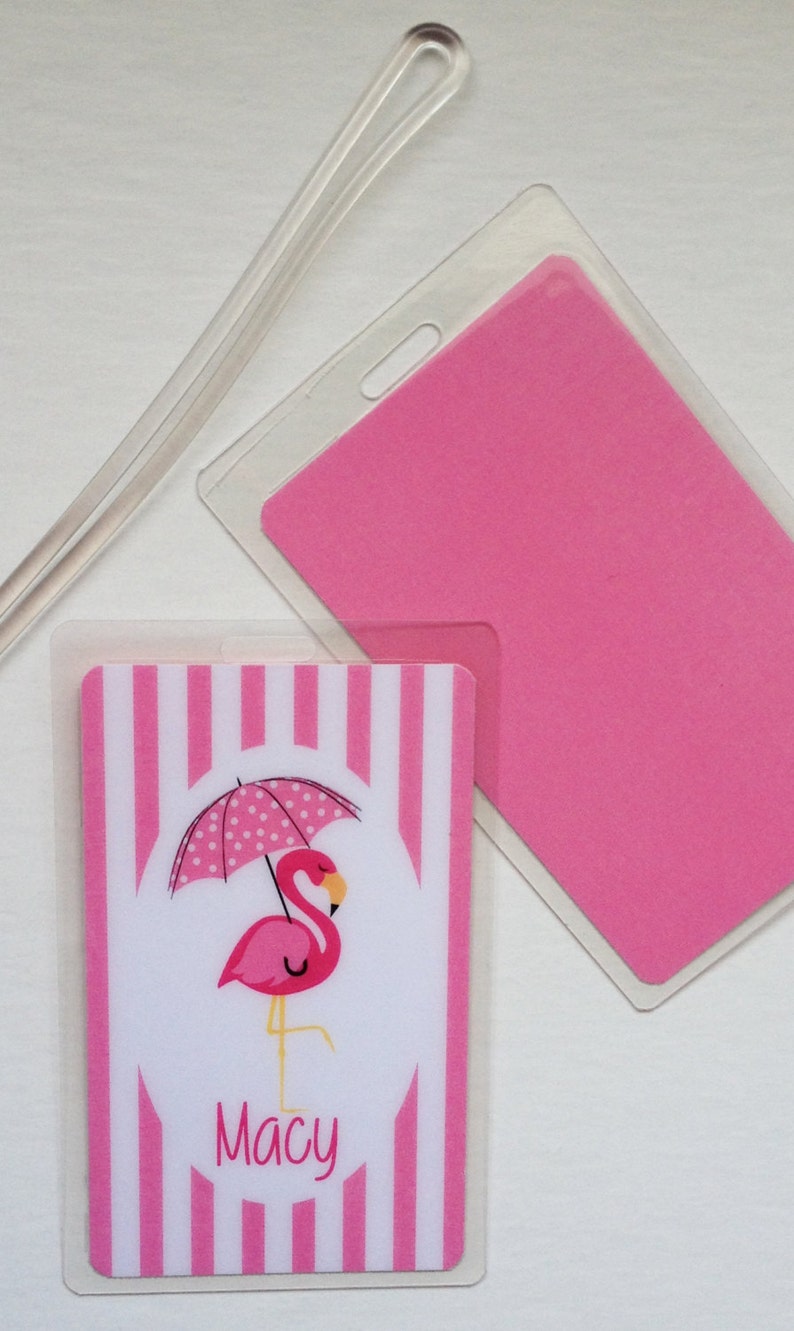 Flamingo Bag Tag Personalized Bag Tag Luggage Tag - Etsy