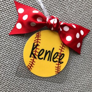 Girls Softball Gifts Softball Bag Tag | Etsy