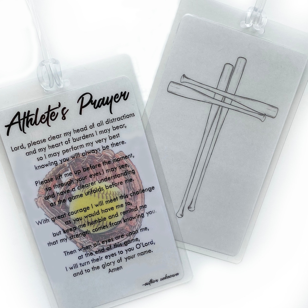 Softball Prayer Bag Tag: Athlete Gift, Team Favor - Etsy