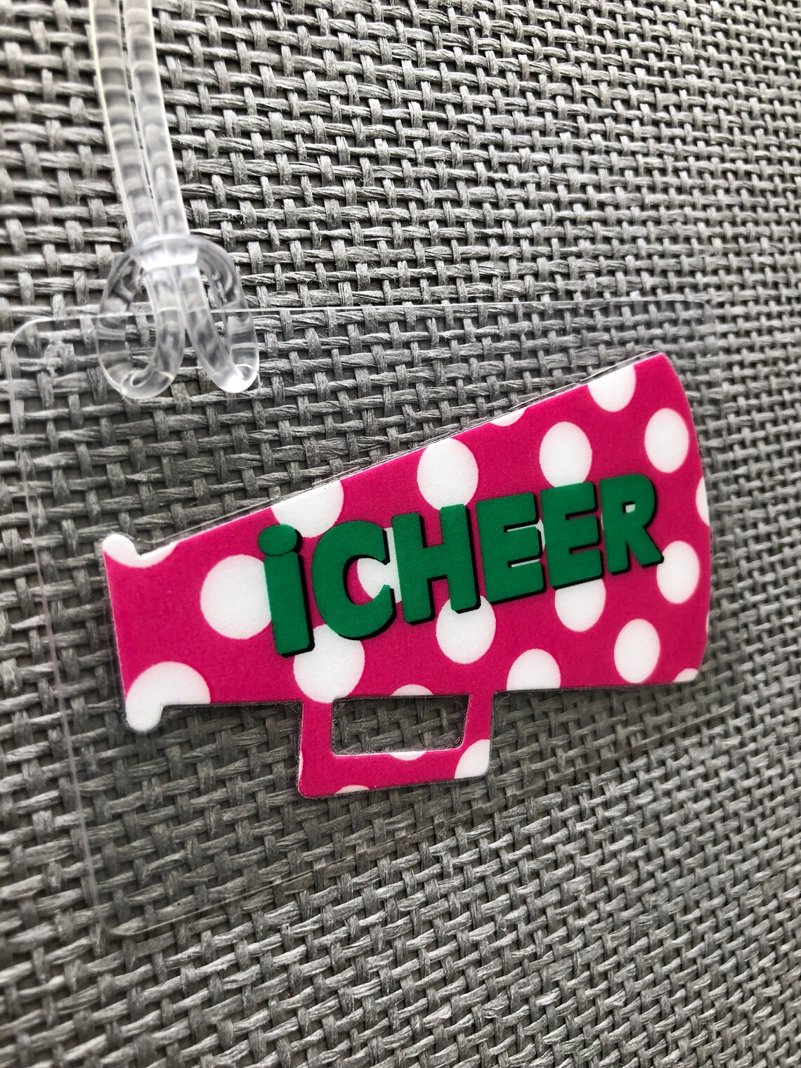 Megaphone Bag Tag Polka Dot Megaphone Cheer Bag Tag - Etsy
