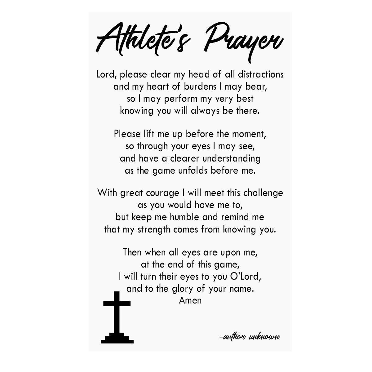 Athlete's Prayer Bag Tag, Non-sport Specific (digital Download) - Etsy