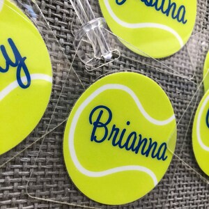 Tennis Bag Tag | Tennis Name Tag | Kids Bag Tag | Tennis Party Favor ...