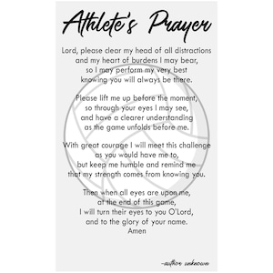 Volleyball Athlete's Prayer Printable (PDF Download) - Etsy