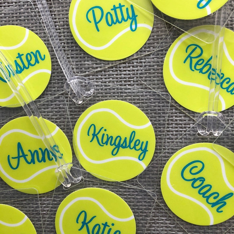 Tennis Bag Tag Tennis Team Tags Bulk Order of 8 - Etsy