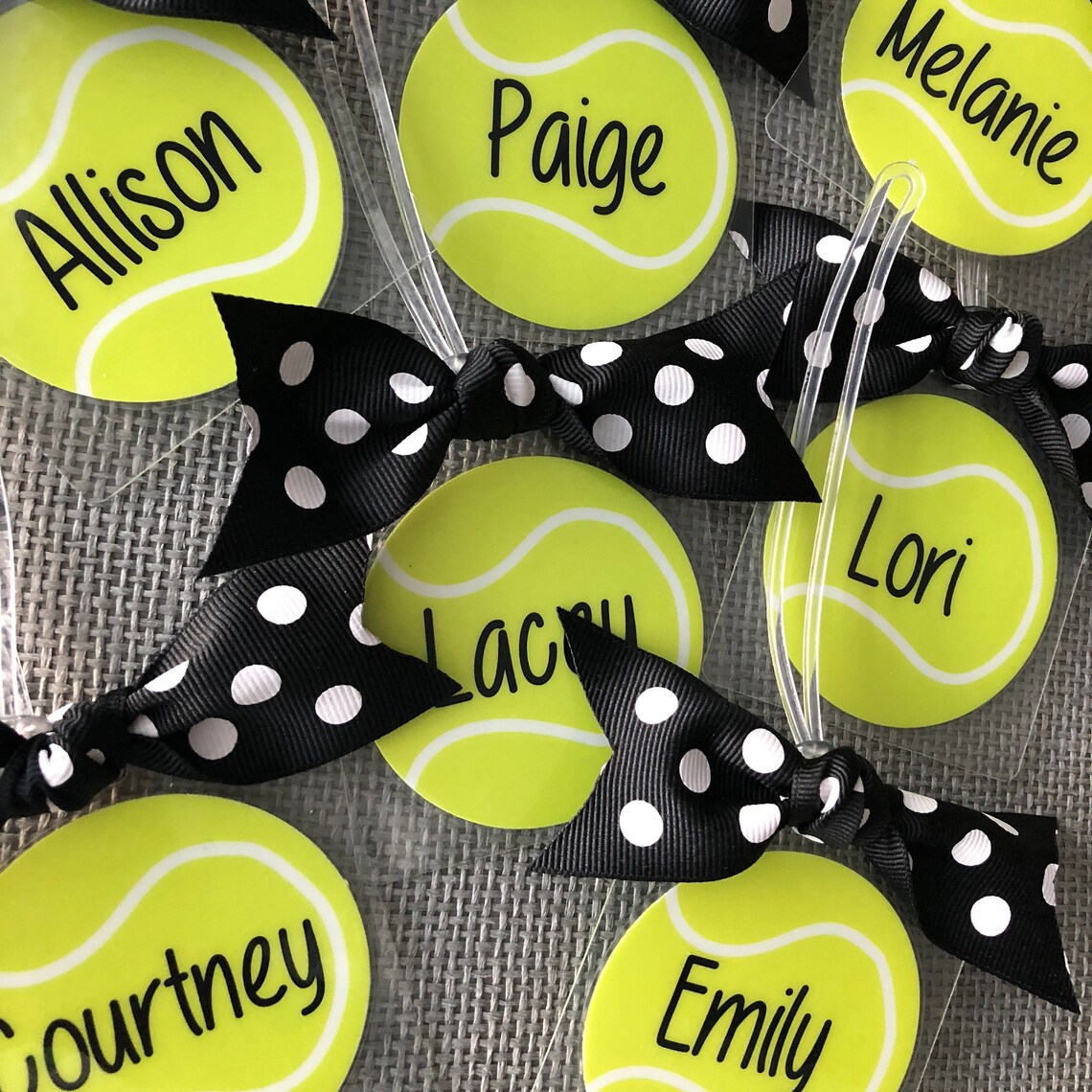 Tennis Bag Tag Tennis Bow Bag Tag Tennis Gift Tennis Team - Etsy