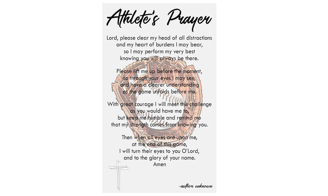 Baseball Gifts 8x10 Printable, Baseball Prayer Athlete Prayer, Baseball ...