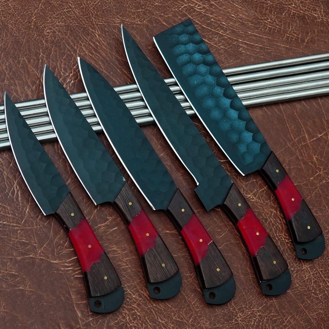 Handmade CHEF KNIFE Set Kitchen Knife Set Chef Set BBQ Knife Set With ...