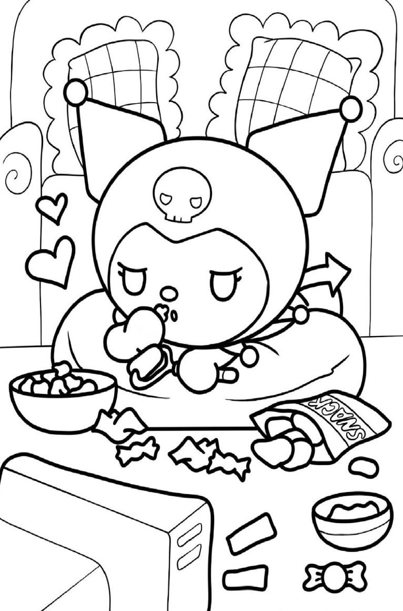 Ku Romi Sanrio Coloring Book Bundle Kawaii Cute Sanrio Coloring Page ...