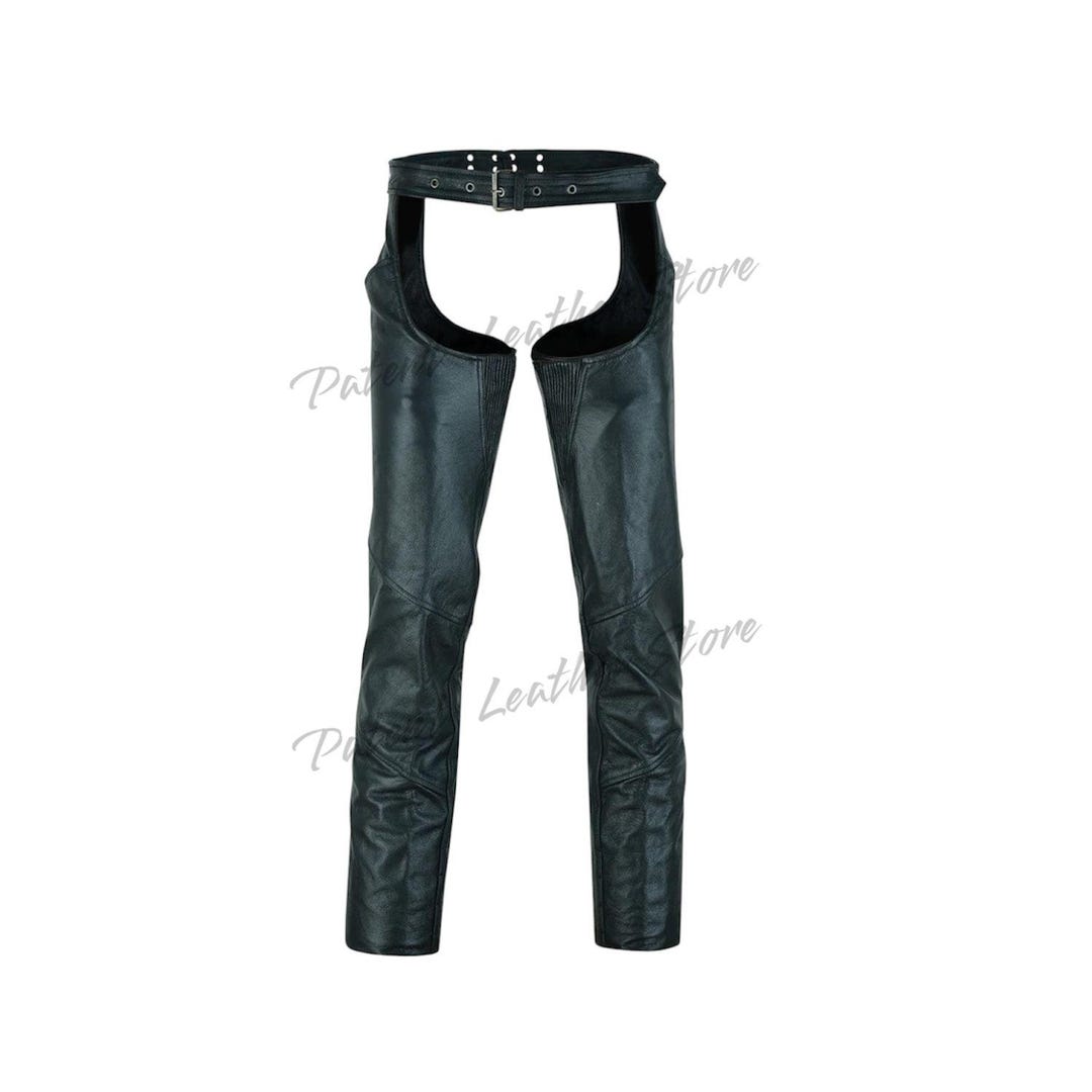 Unisex Leather Rider Chaps, Cowboy Biker Chaps, Motorcycle Unisex Chaps ...