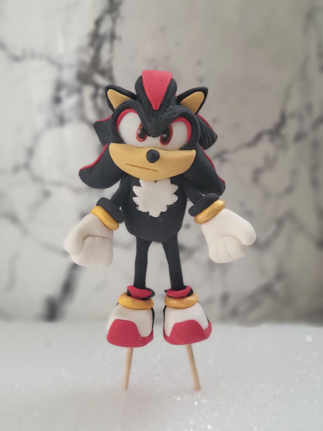 Shadow Sonic Inspired Fondant Figurines Edible Cake Toppers - Etsy