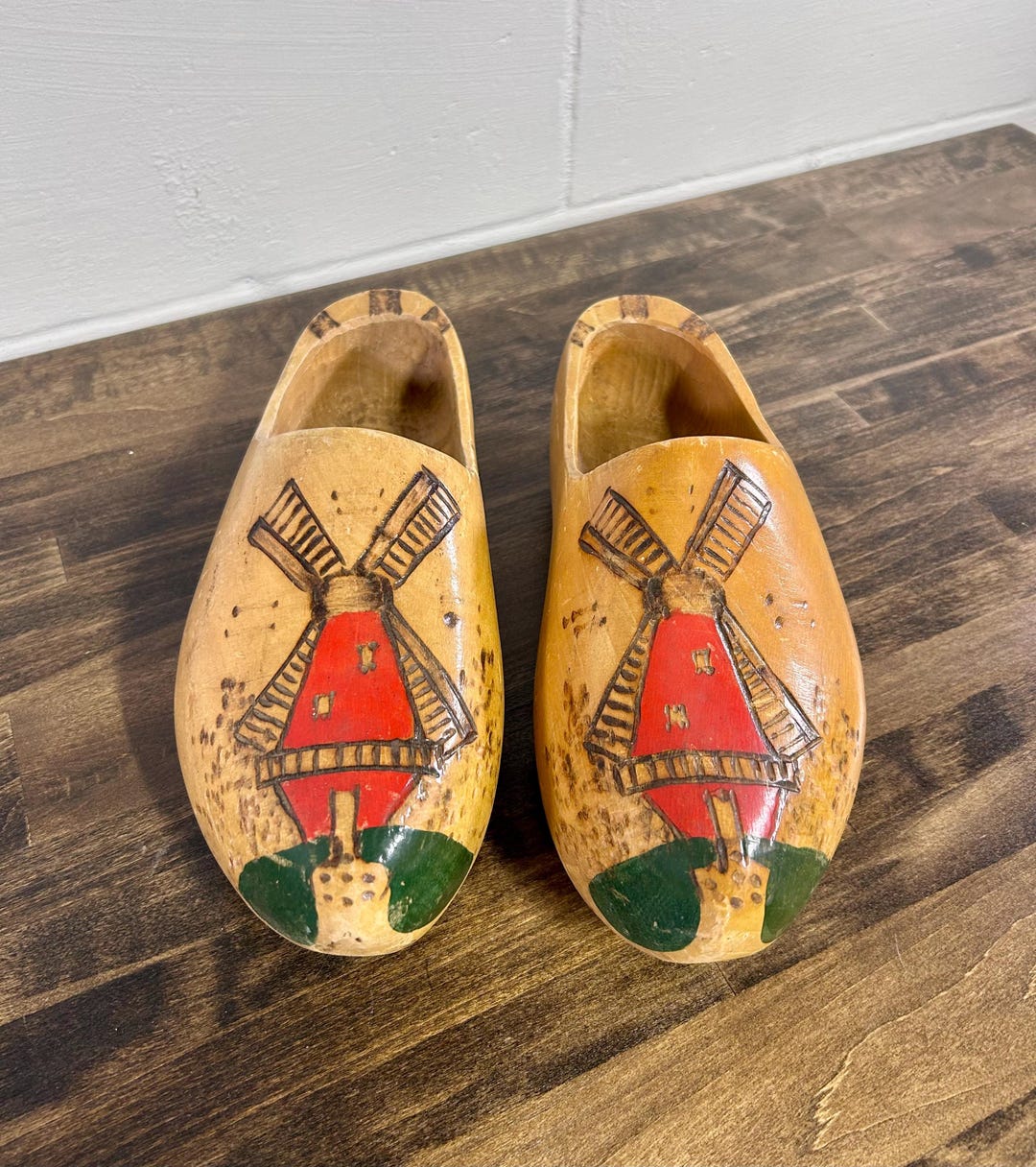 Vintage Dutch Wood Clogs, Hand Carved and Painted, Holland - Etsy