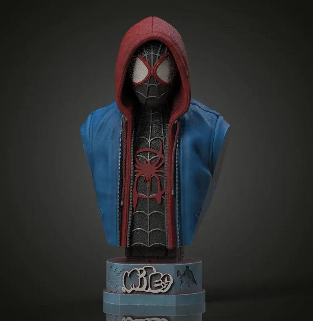 Miles Morales Bust , Stl File 3D Printing, Marvel Stl 3D Model Design ...