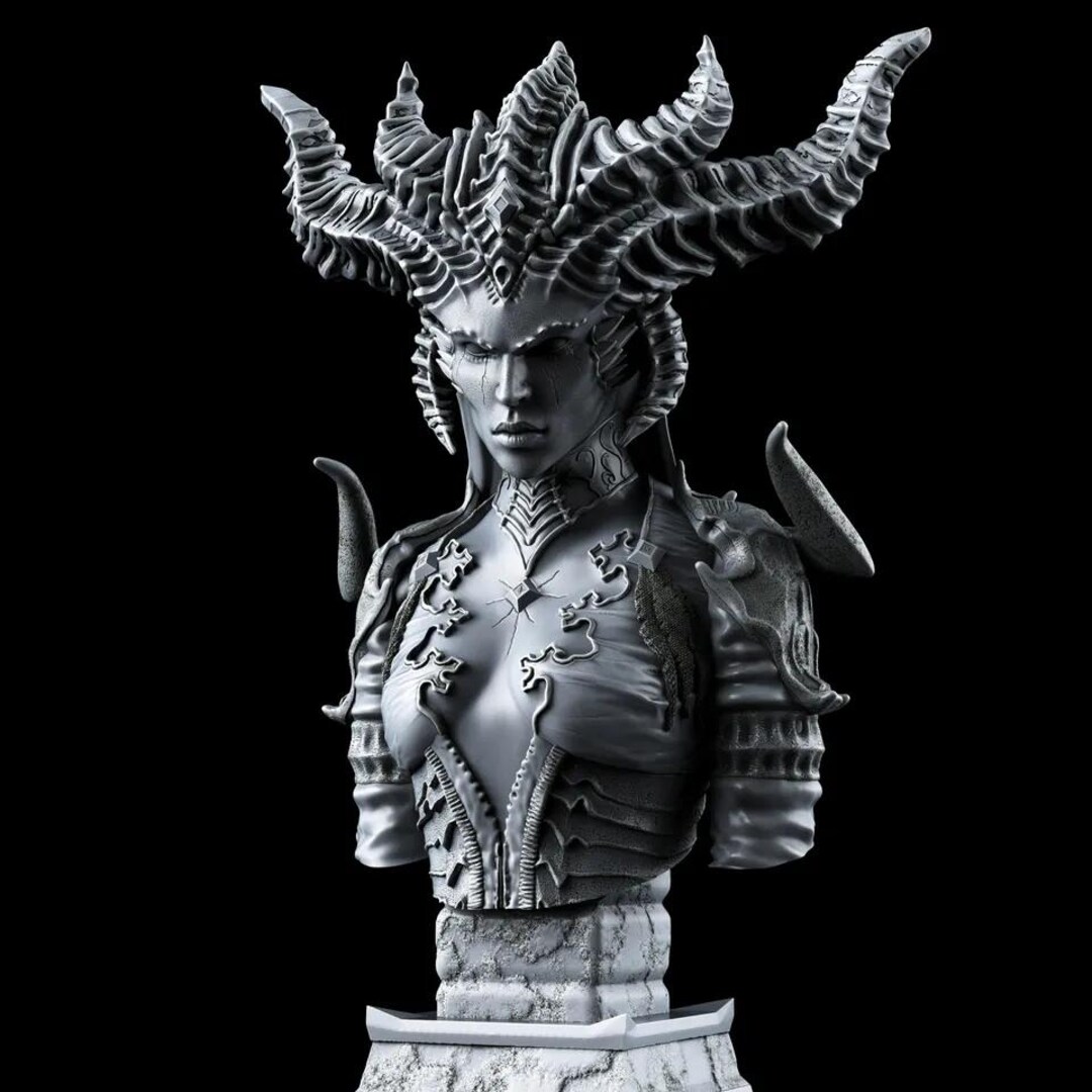 Lilith Bust, Lilith Bust Stl 3D Printing, Diablo IV Stl 3D Model Design ...
